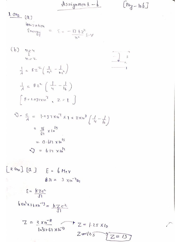 Phy 106 Assisgmnet 6 | PDF