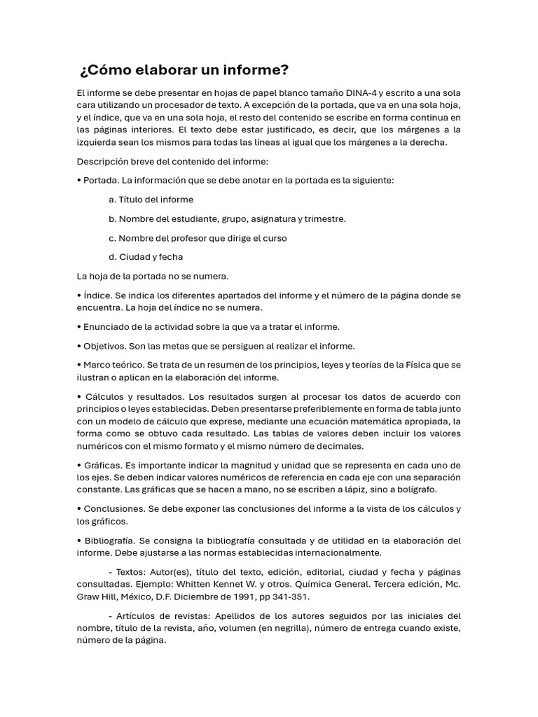 Cómo elaborar un informe | PDF | Bibliografía