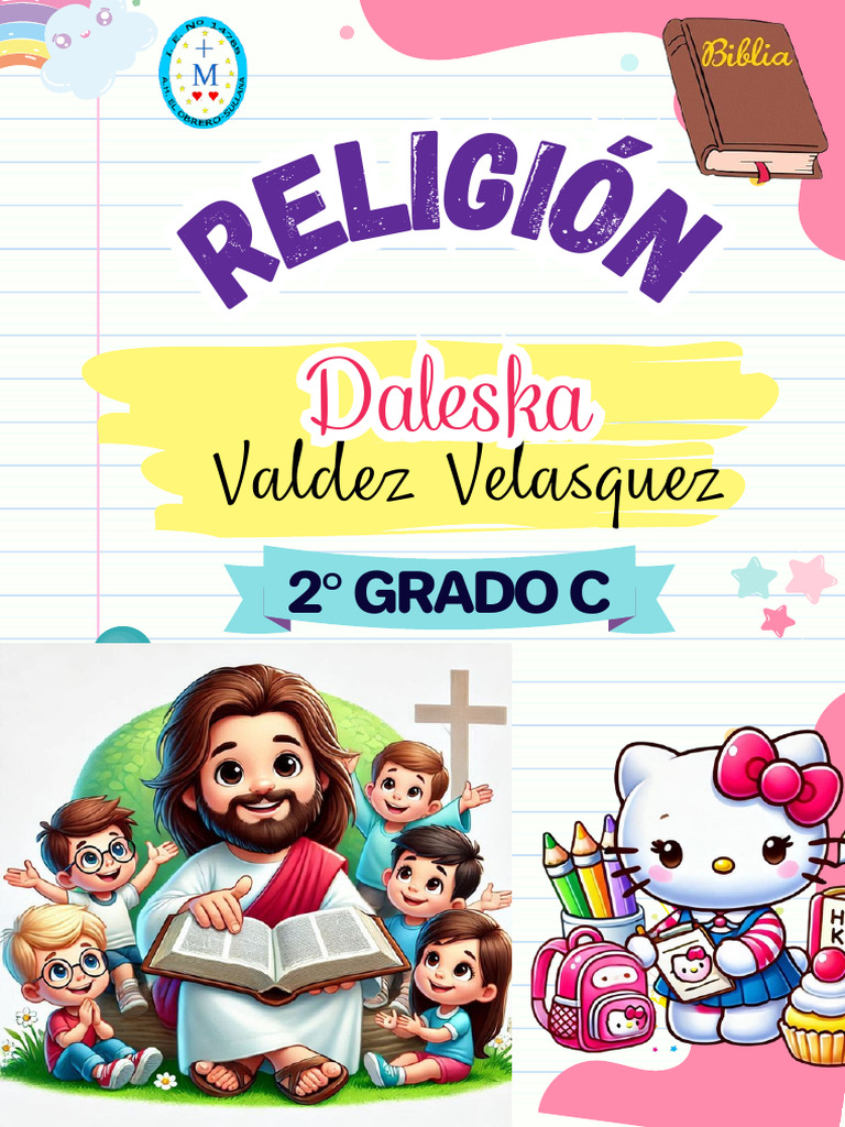 Portada Cuaderno Proyecto Arcoíris Colorida Rosa | PDF