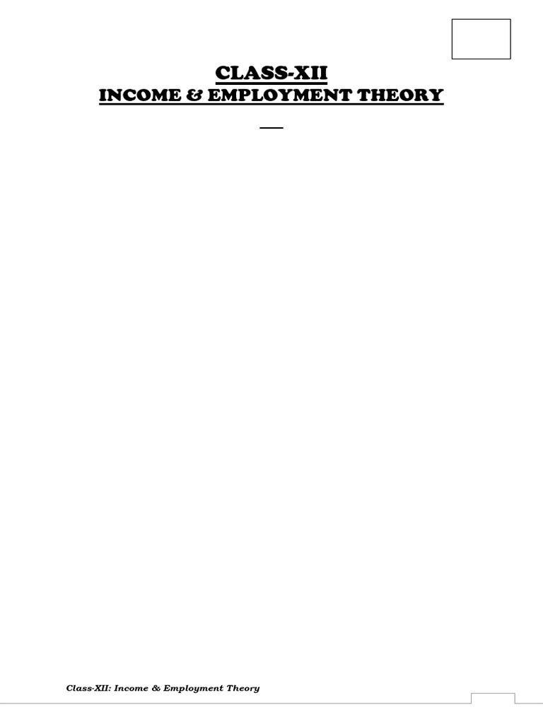 Class-XII (Income & Employment Theory) (A) | PDF | Consumption ...