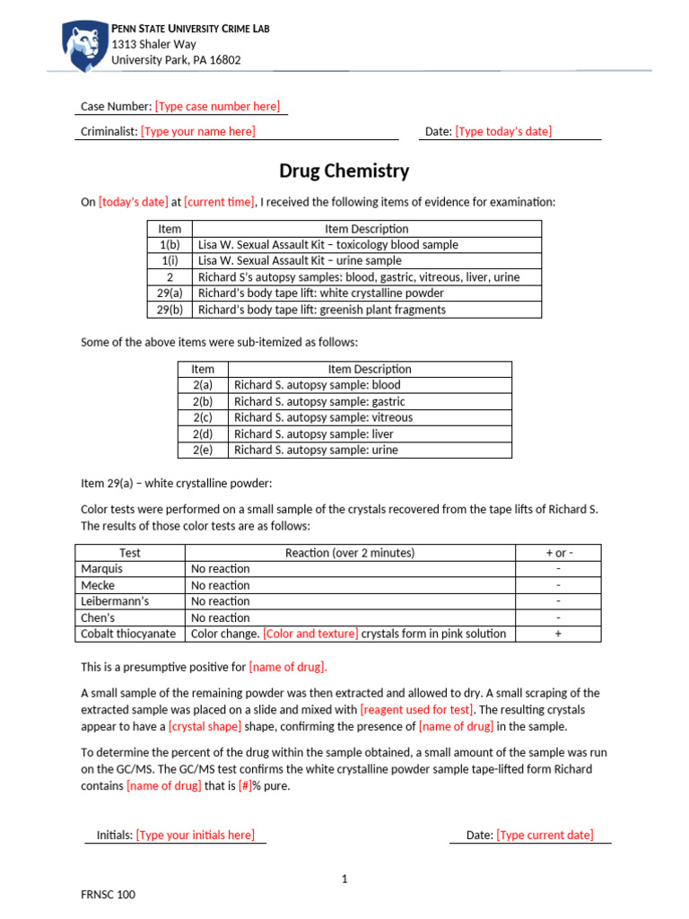 Drug Chemistry and Toxicology Report | PDF | Cocaine | Gas ...