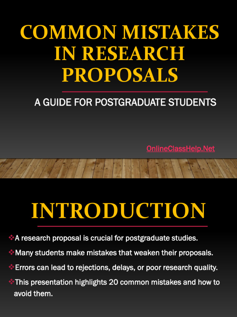 Common Mistakes in Research Proposals | PDF | Cognition | Science