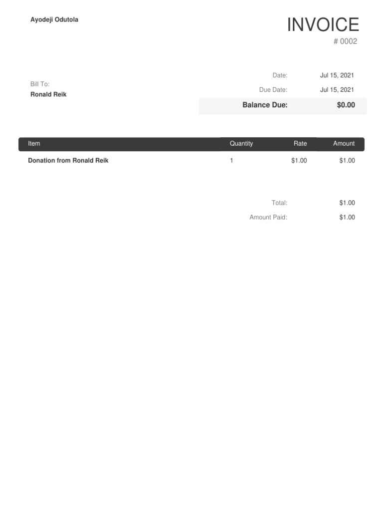 Invoice 0002 Pdf