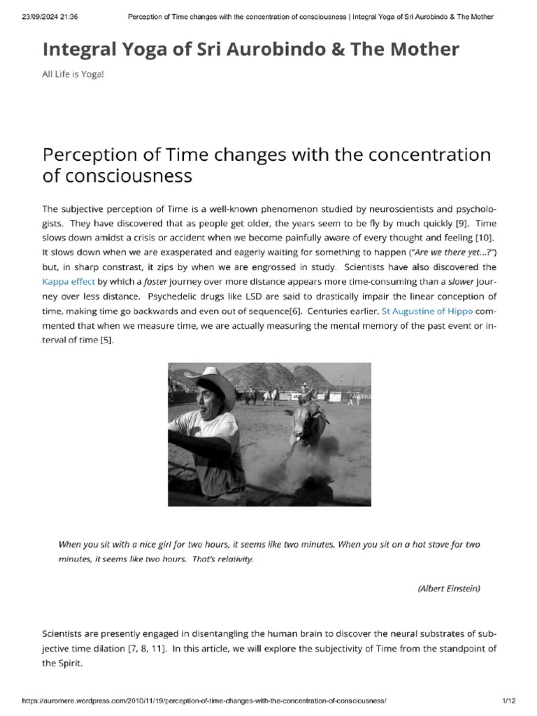 Perception of Time changes with the con...ral Yoga of Sri Aurobindo ...