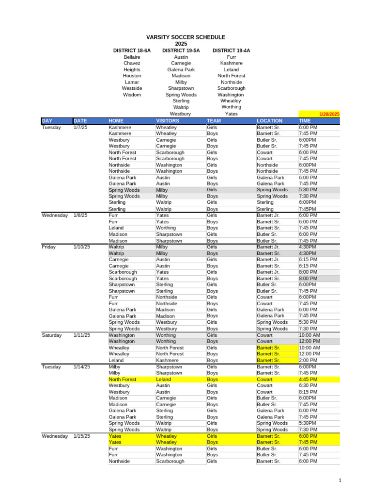 2025 Varsity Soccer Draft Plan B | PDF