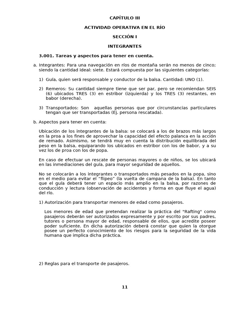 Guía de Seguridad para Rafting en Ríos | PDF | Remo | Nadando