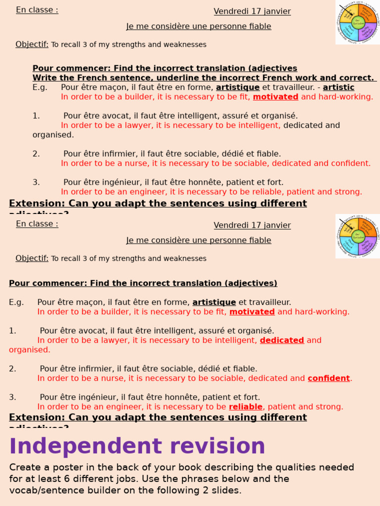Lesson 15 - Strengths and Weaknesses | PDF