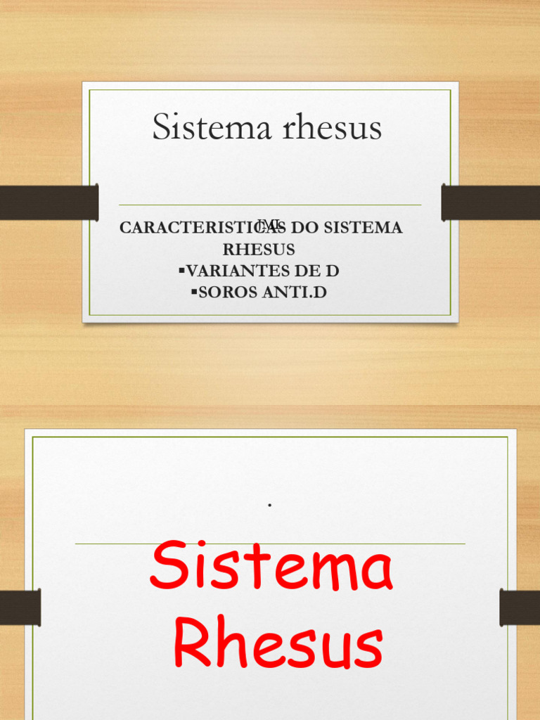 Sistema RH e Outros Sistemas (Aula 7) G | PDF | Sangue | Genética
