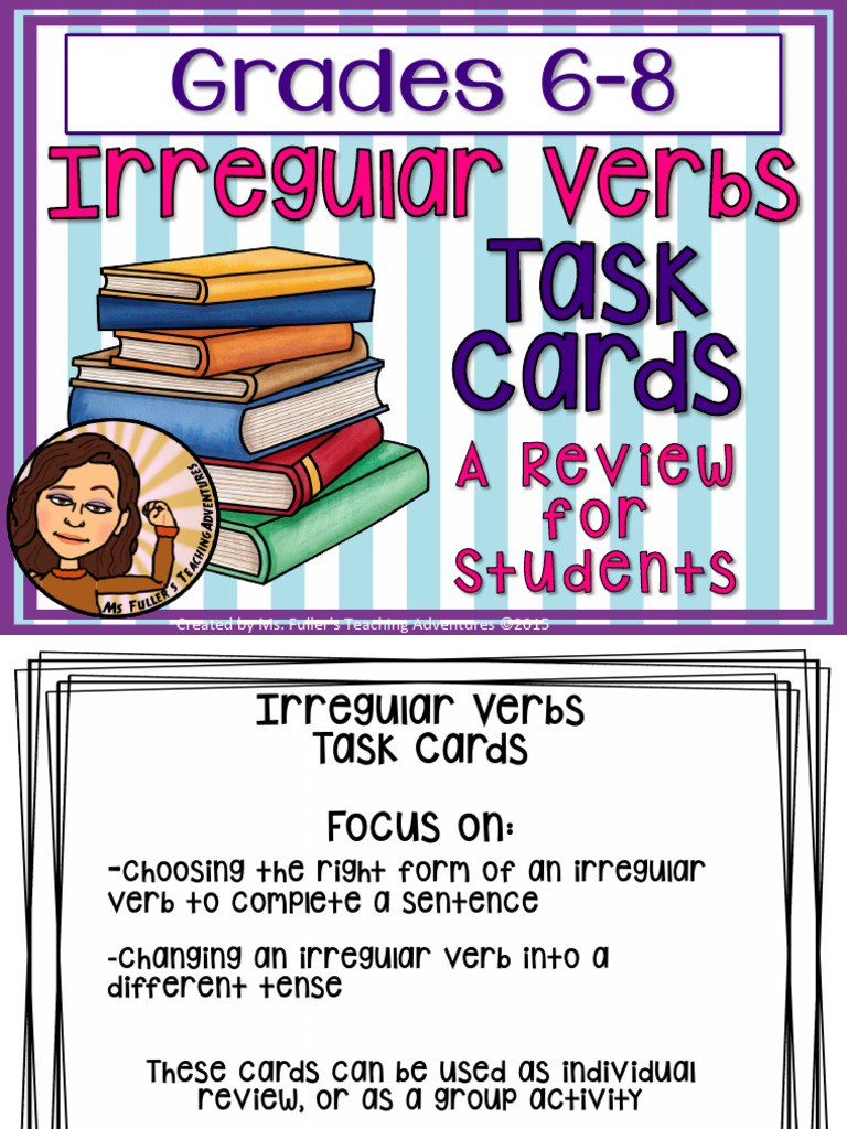 IrregularVerbTaskCards 1 1 | PDF | Language Mechanics | Semantic Units