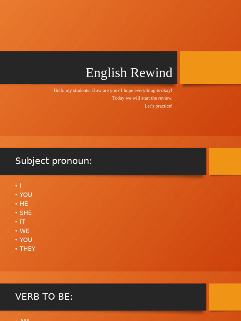 English Rewind (First Part) | PDF | Pronoun | Morphology