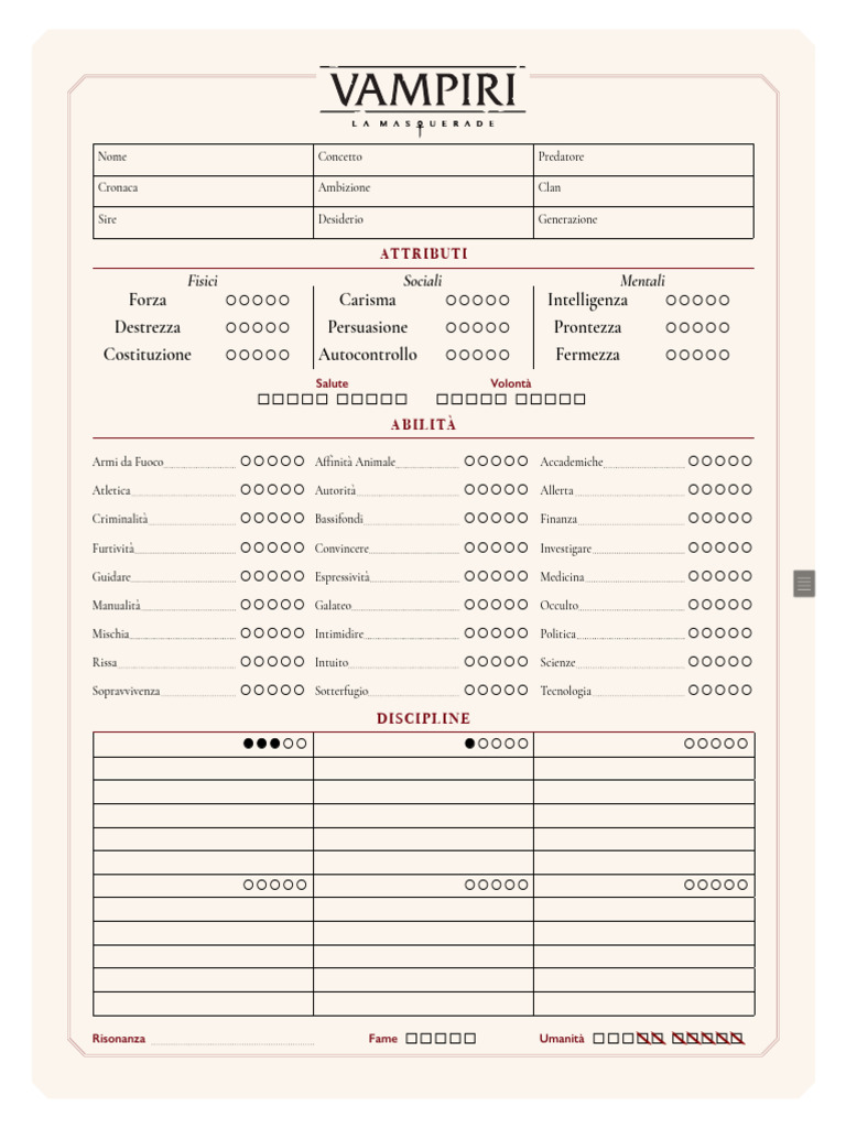 V5 Scheda PG Editabile | PDF