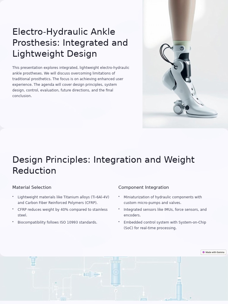 Electro Hydraulic Ankle Prosthesis Integrated and Lightweight Design (1 ...