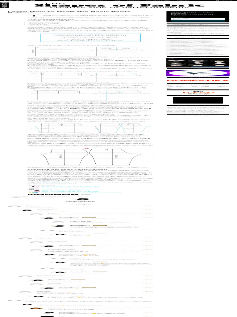 Learn How To Draft The Basic Pants Pattern - The Shapes of Fabric 3 ...