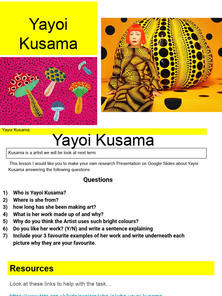 Yayoi Kusama: Artist Research Guide | PDF