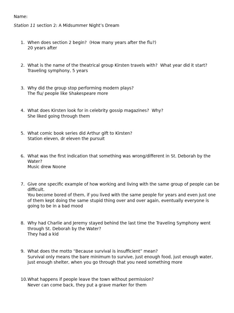 Station 11 Section 2 Summary | PDF