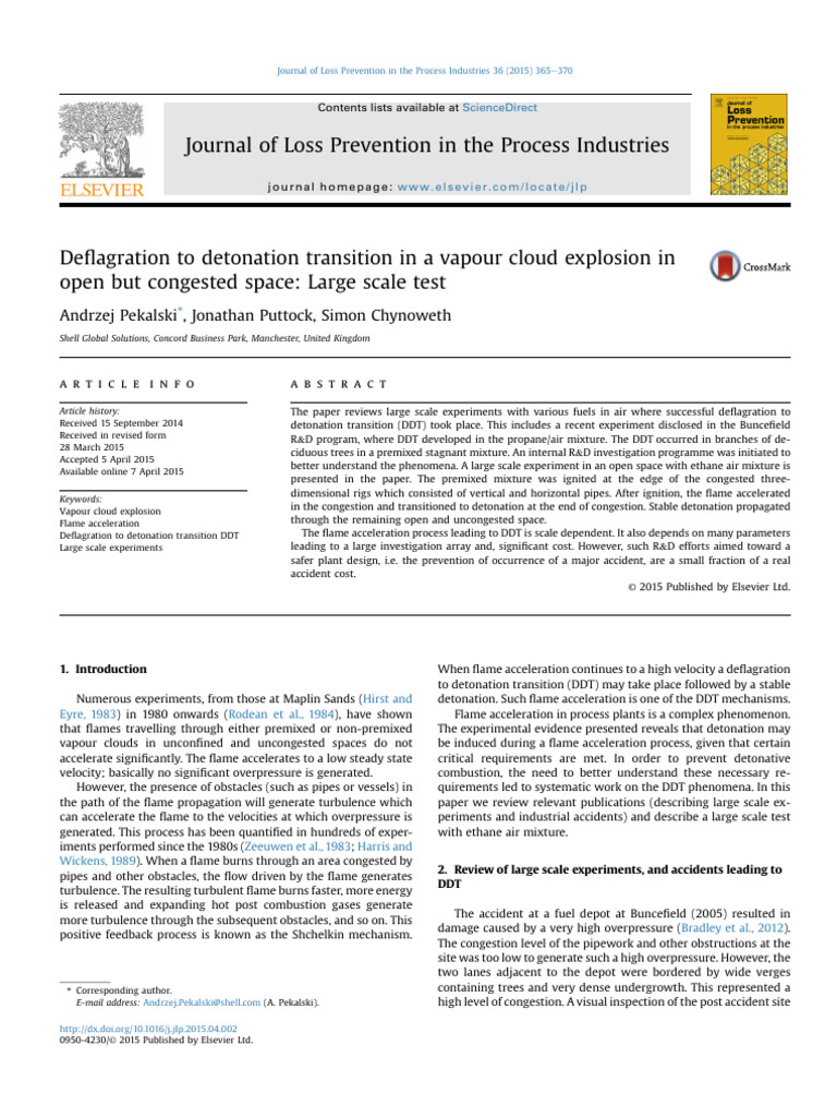 Journal of Loss Prevention in The Process Industries: Andrzej Pekalski ...