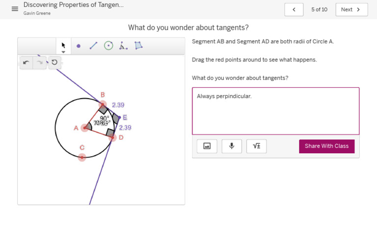 Discovering Properties of Tangents and Circles | PDF