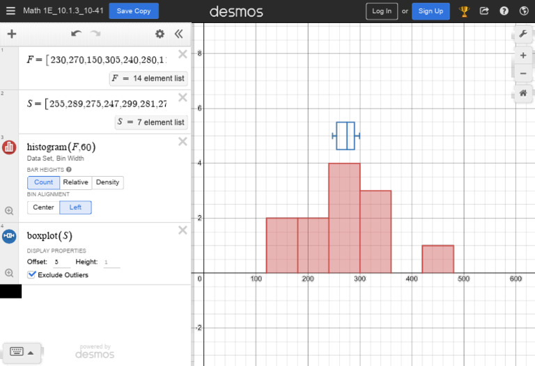 Math 1E - 10.1.3 - 10-41 Desmos | PDF