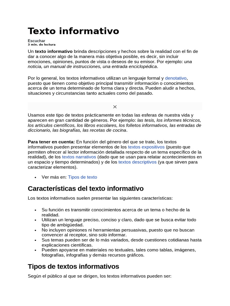 Texto Informativo | PDF | Infografia | Comunicación humana