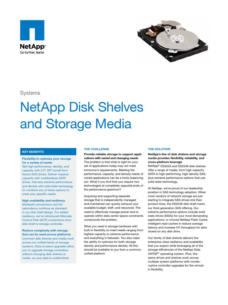 Netapp Disk Shelves and Storage Media: Systems | PDF | Hard Disk Drive ...