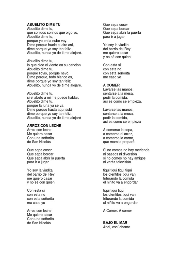 ABUELITO DIME TU Canciones in Fan Tiles | PDF | Ocio | Entretenimiento ...