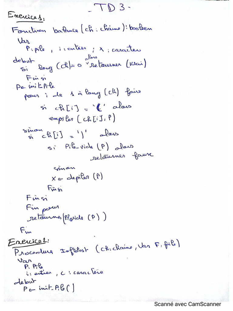 Correction TD3 Pile Et File | PDF