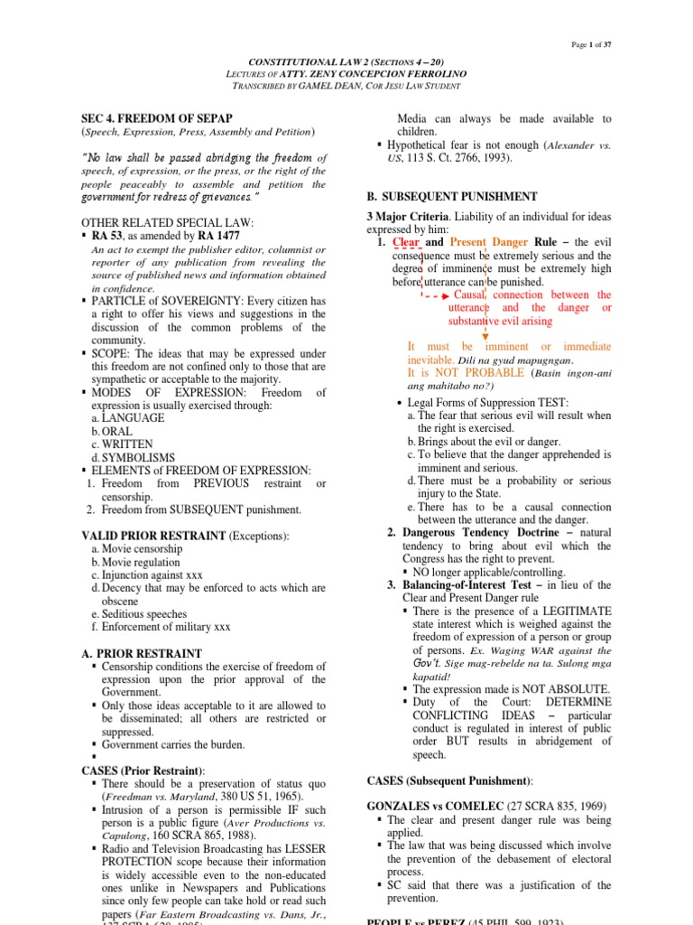 Consti Law 2 Transcription | PDF | Defamation | Eminent Domain