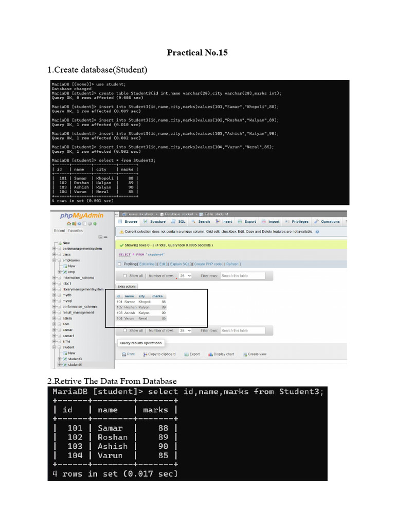 Database Creation and Management Guide | PDF