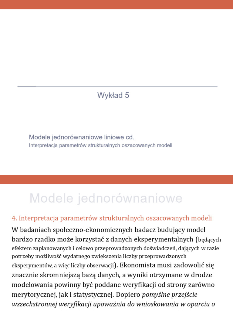 Ekonometria Wyklad 5 | PDF