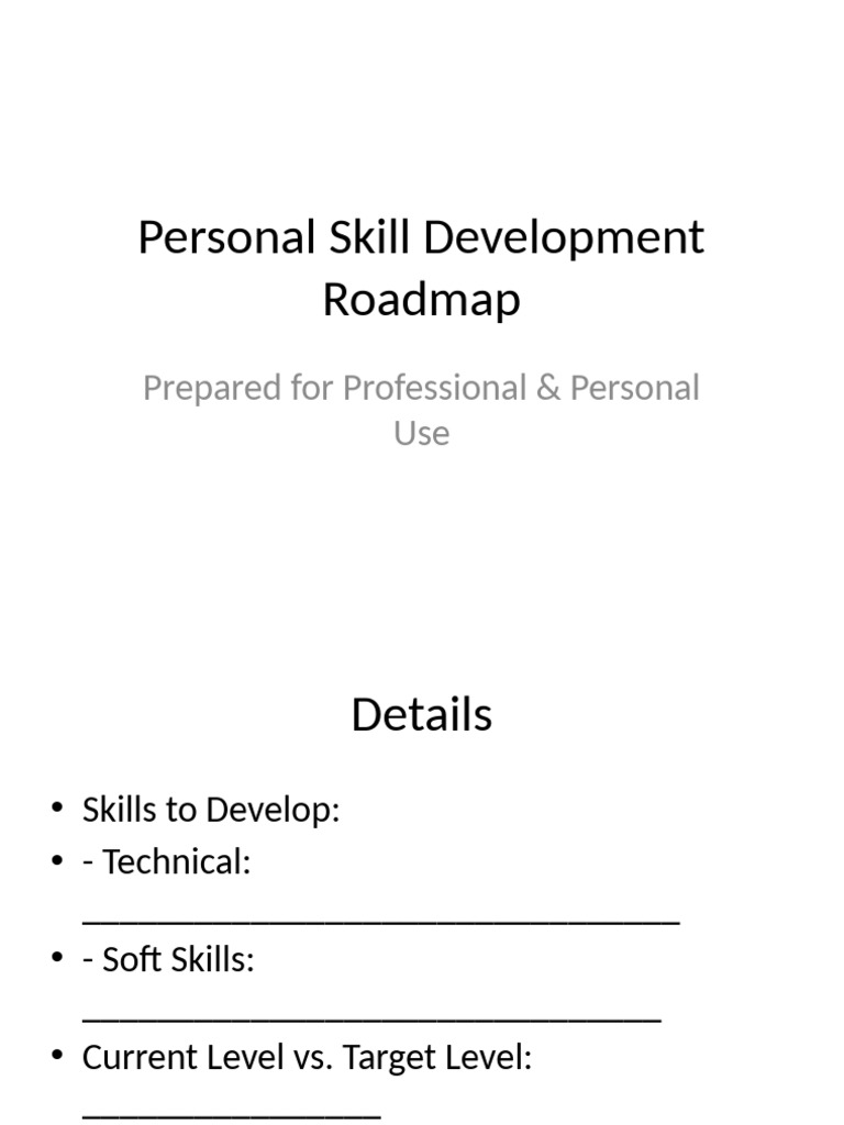 Personal Skill Development Roadmap | PDF