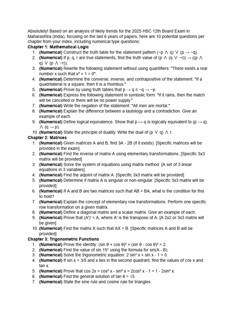 Give Me 10 Questions Person Lesson of This Index W.. | PDF | Matrix (Mathematics) | Euclidean Vector
