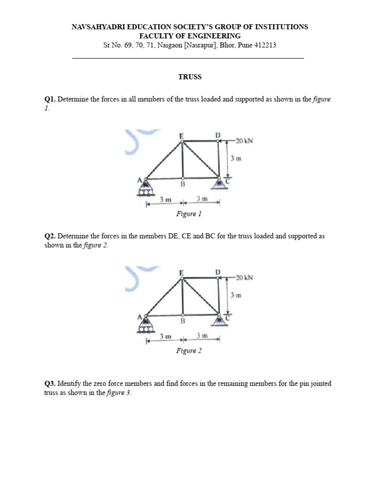 Assignment 3 - Trusses - em | PDF