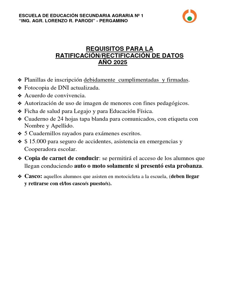 Re - Inscripción 2025 EESA 1 | PDF | Escuelas | Pedagogía