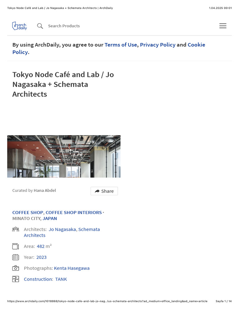Tokyo Node Café and Lab: Jo Nagasaka + Schemata Architects - ArchDaily | PDF | Architectural ...