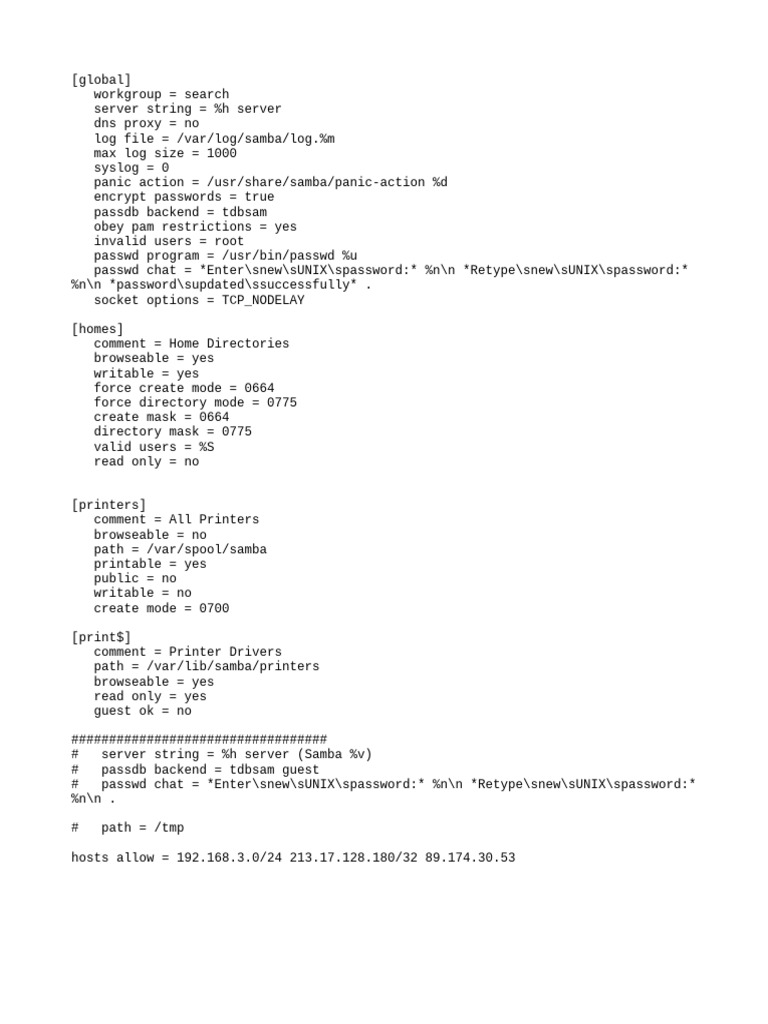 Samba Configuration: Force Directory Mode | PDF