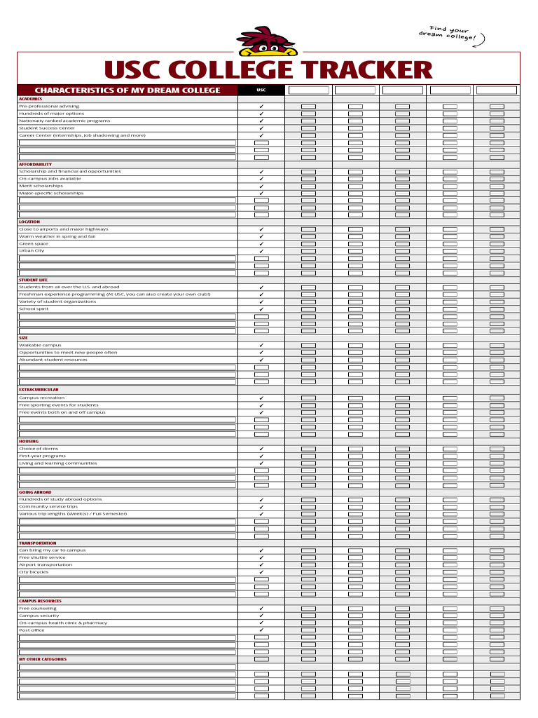 2025 College Tracker-1 | PDF