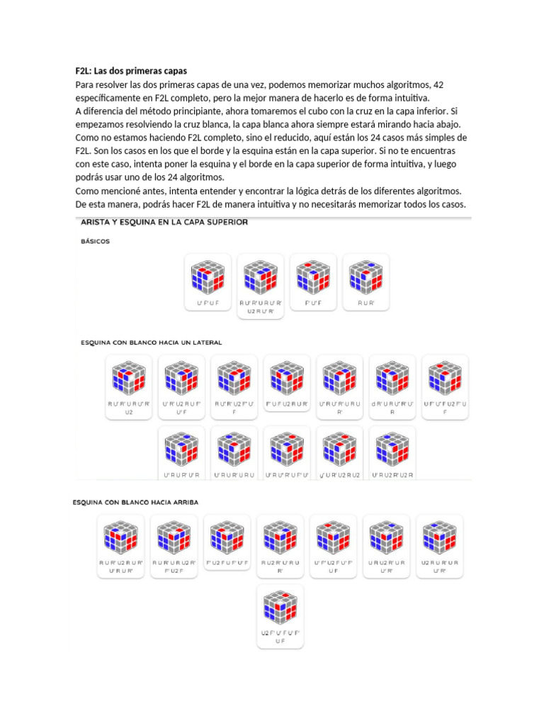 F2L: Las Dos Primeras Capas | PDF
