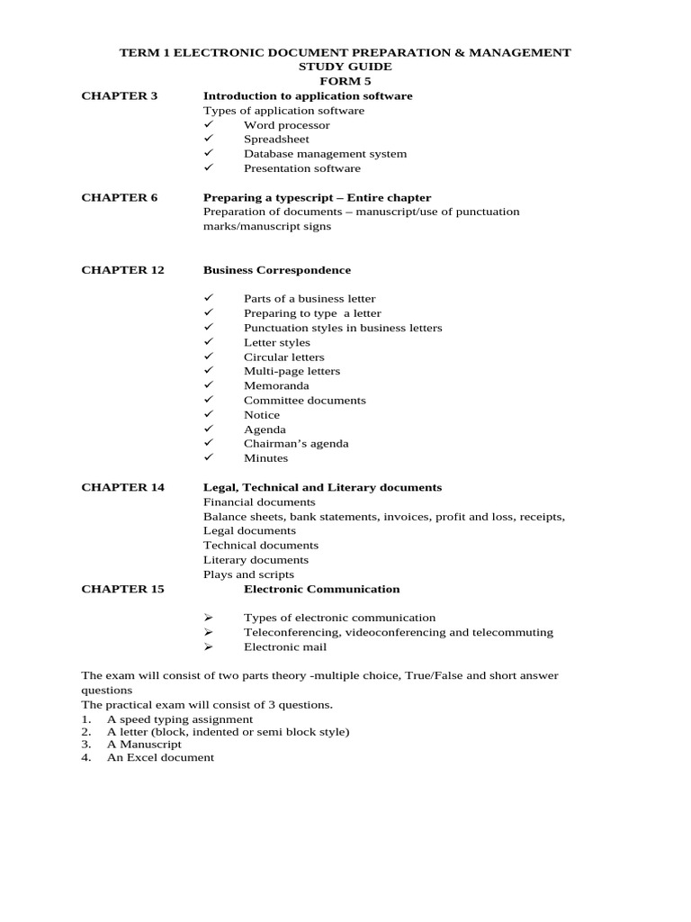 Term 1 Edpm Study Guide1 | PDF