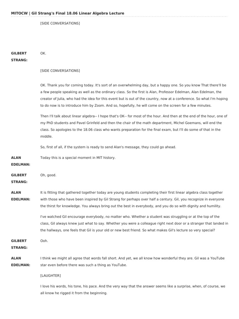 LUUte2o2Sn8 Transcript | PDF | Matrix (Mathematics) | Mathematics
