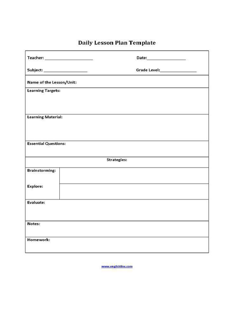 Lesson Plan Template - Six Step Lesson Plan Template | PDF