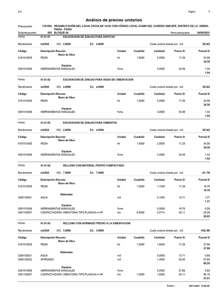 005 Bloque 04-Análisis de Costos Unitarios | PDF | Hormigón | Construyendo tecnología