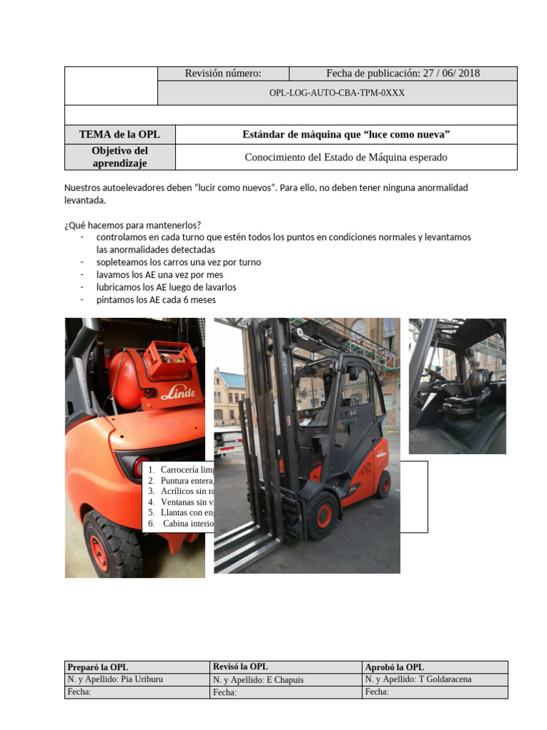 OPL-LOG-AUTO-CBA-TPM-xxx - Maquina Que Luce Como Nuev | PDF