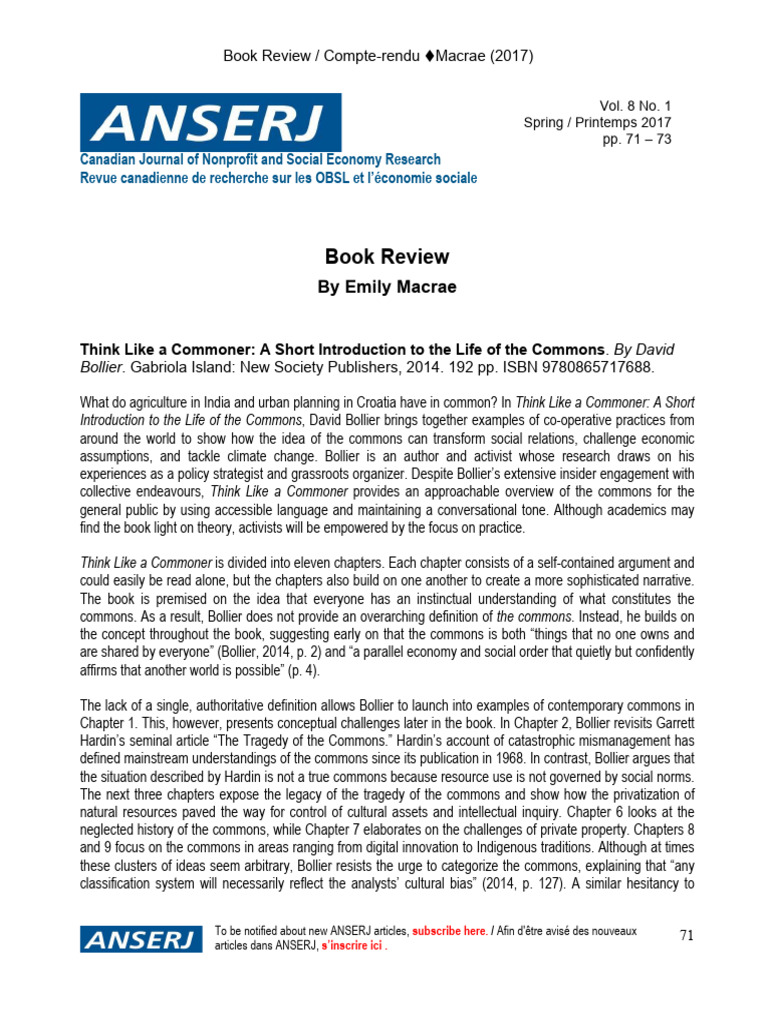 Think Like A Commoner A Short Introducti | PDF | Market (Economics ...