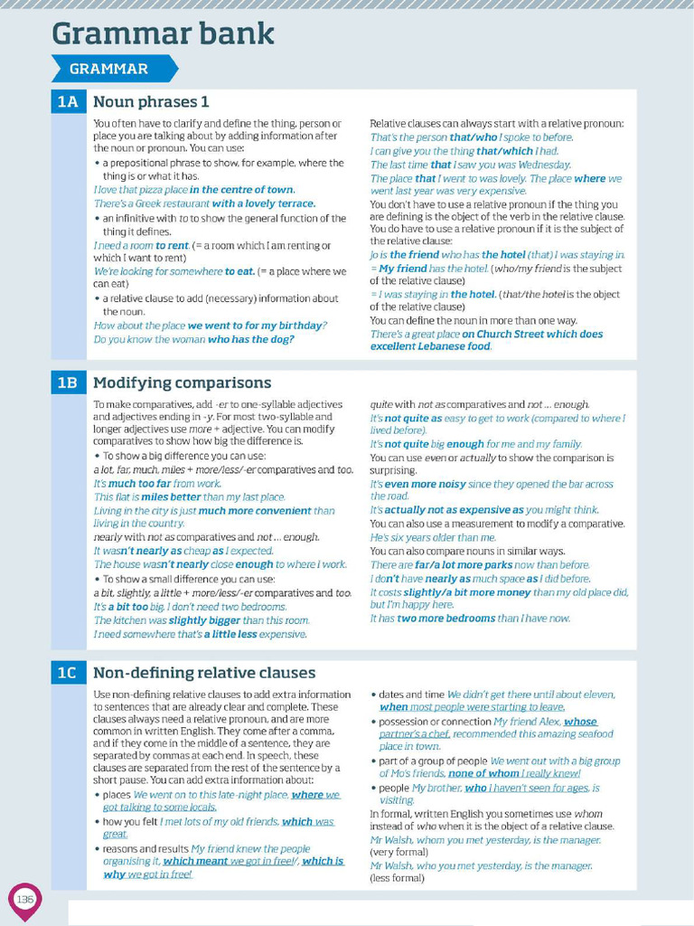 Roadmap - B1 - Plus - Grammar - Bank Unit - 1-136-137 | PDF