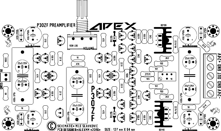 176 Apex p30zf Preamplifier - Silkscreen - Top | PDF