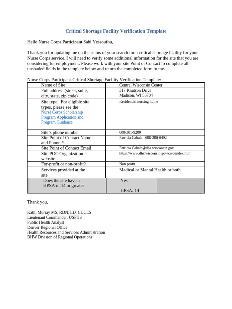 Critical Shortage Facility Verification NC SY | PDF