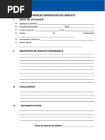 Modelo de Informe de Observación de Conducta | PDF