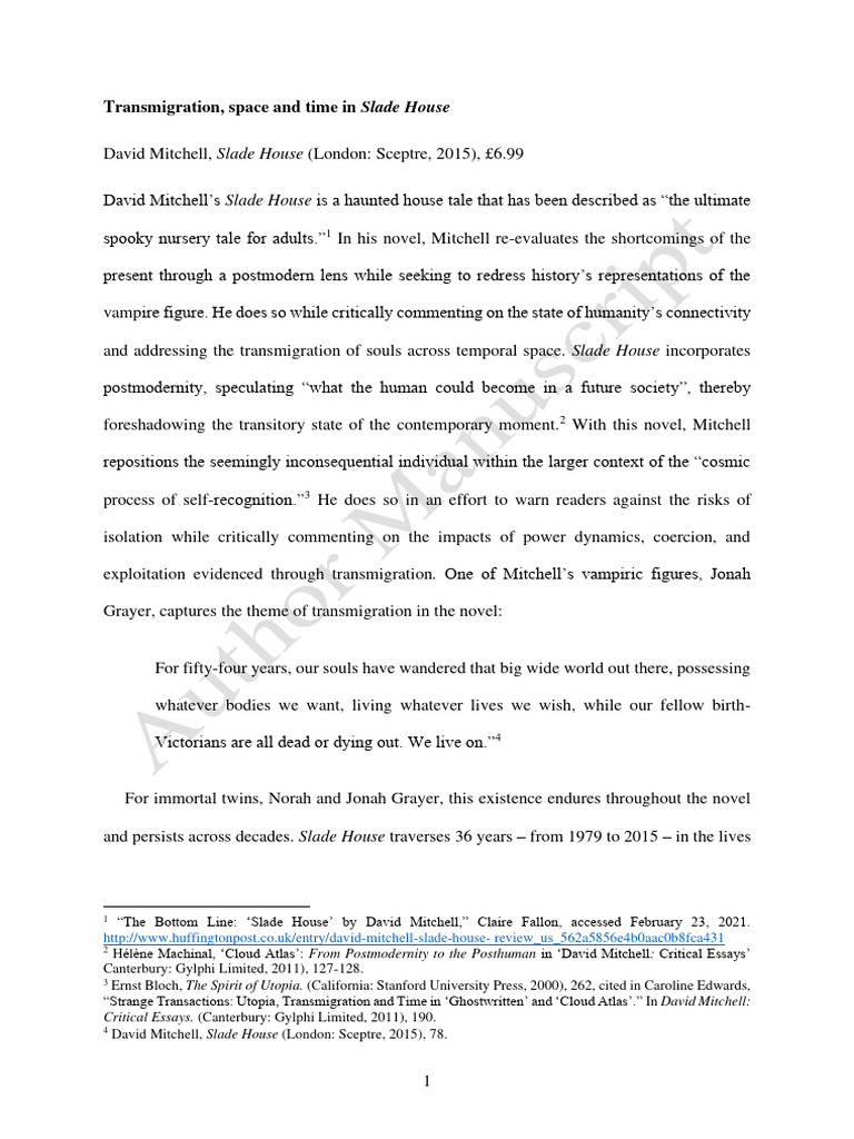Transmigration Space and Time in Slade H | PDF