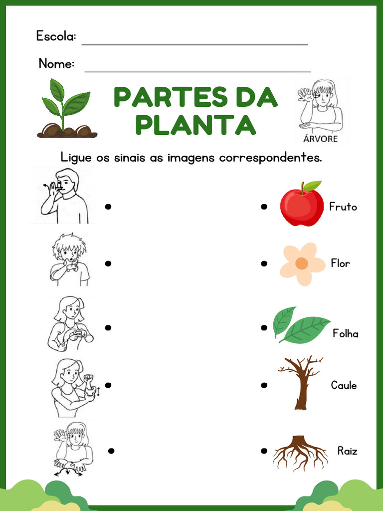 Green and Black Illustrative Parts of A Plant Matching Type Worksheet | PDF