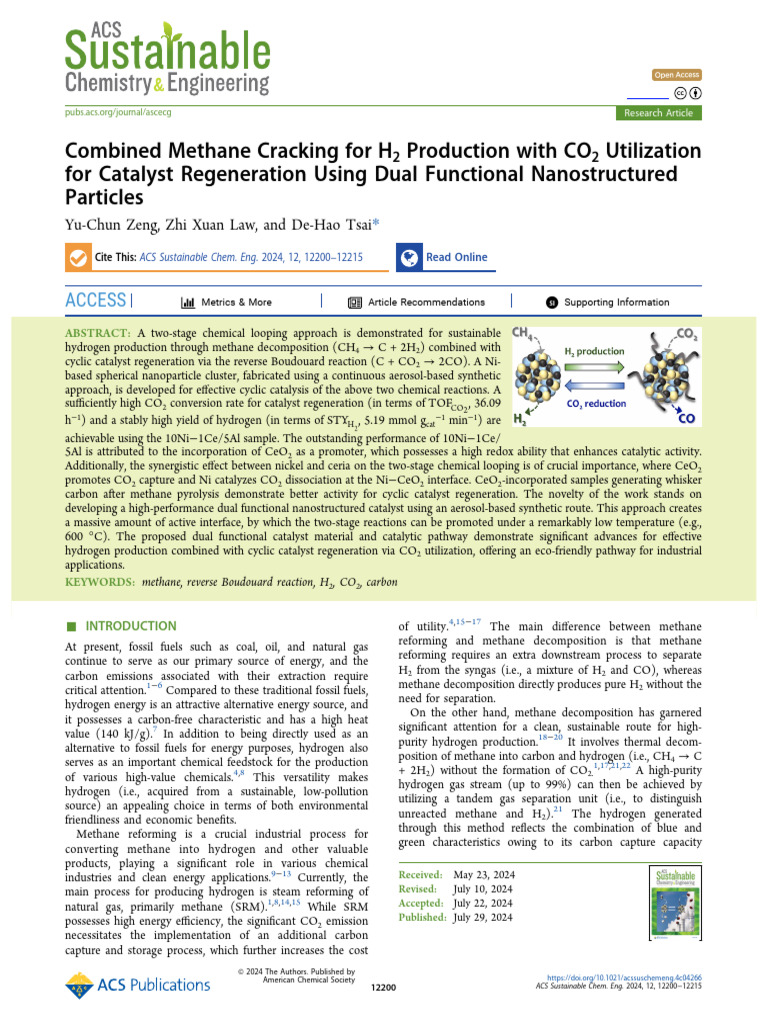 Combined Methane Cracking For H Production With CO Utilization For ...